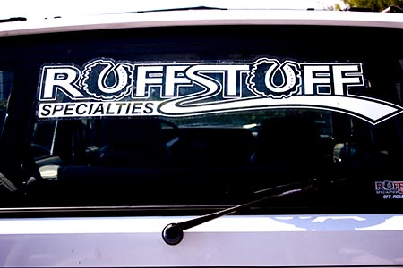 RuffStuff Windshield Banner Sticker White - 36x7.5 Vinyl Decal ...