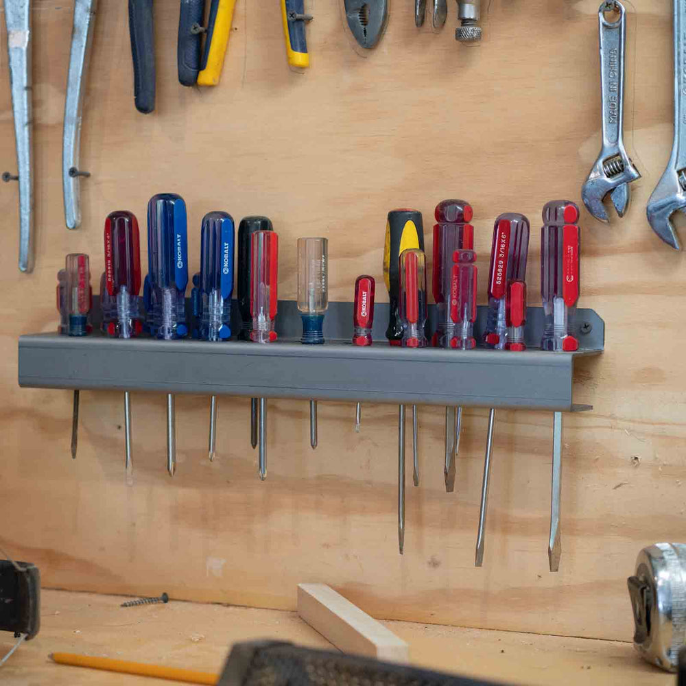 21 Piece Screwdriver Holder - Wall Mount Steel Tool Organizer ...