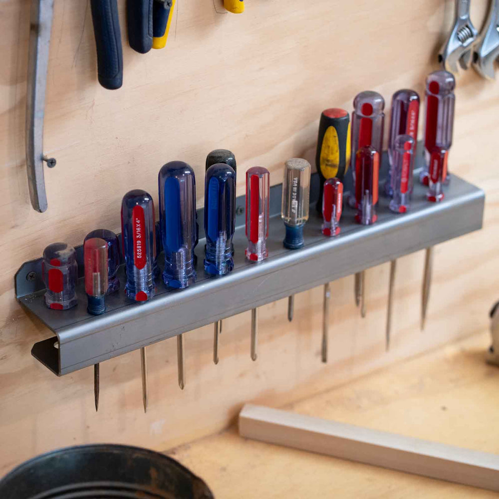 21 Piece Screwdriver Holder - Wall Mount Steel Tool Organizer ...