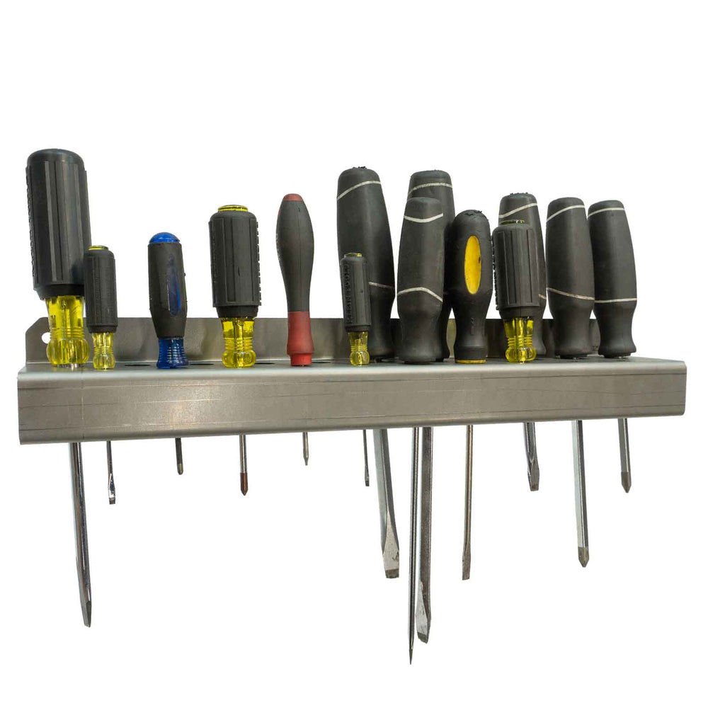 21 Piece Screwdriver Holder - Wall Mount Steel Tool Organizer | RuffStuff Specialties